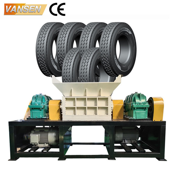 Industrial heavy duty tyre rubber recycling crusher large whole truck tire shredder machine to ...