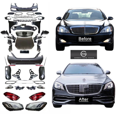 OLD UPGRADE NEW Bodykit For 2007 mercedes Benz W221 S class S430 S600 S550 S300 S650 upgrade 2020 W222 Maybach Car Bumper BestSuppliers