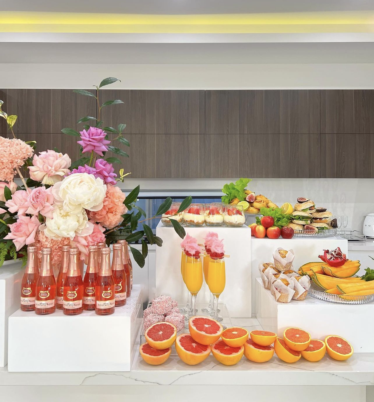Custom Rectangle Clear Display Cube Food Table White Acrylic Catering ...