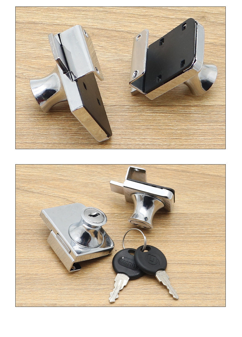 Zinc alloy small single and double door display cabinet glass lock ...