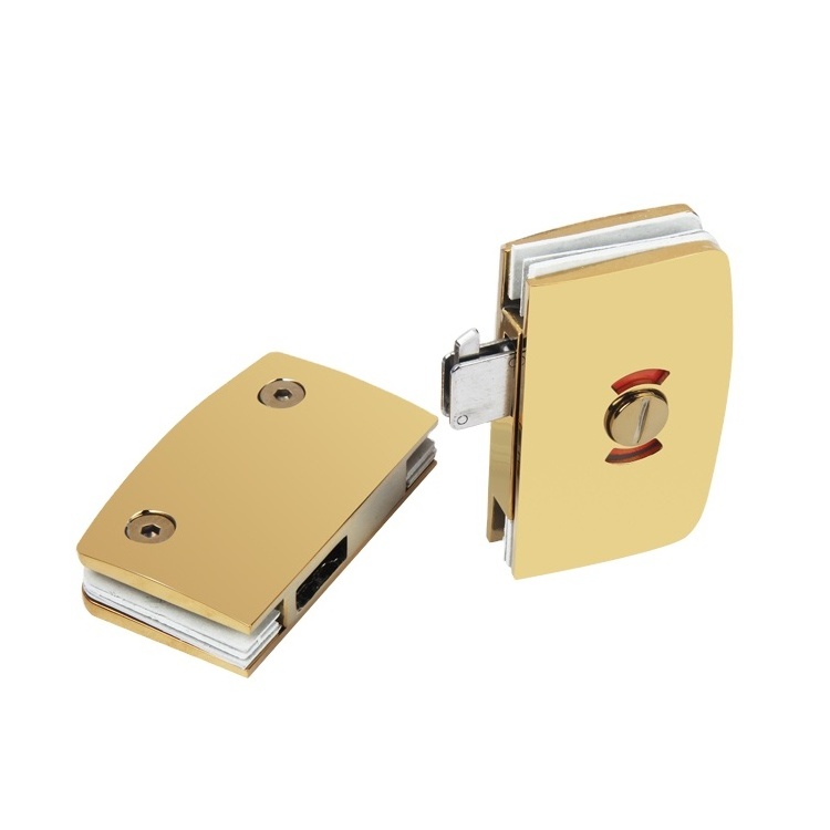 keyless tempered toilet shower sliding door lock indicator bolt golden ...