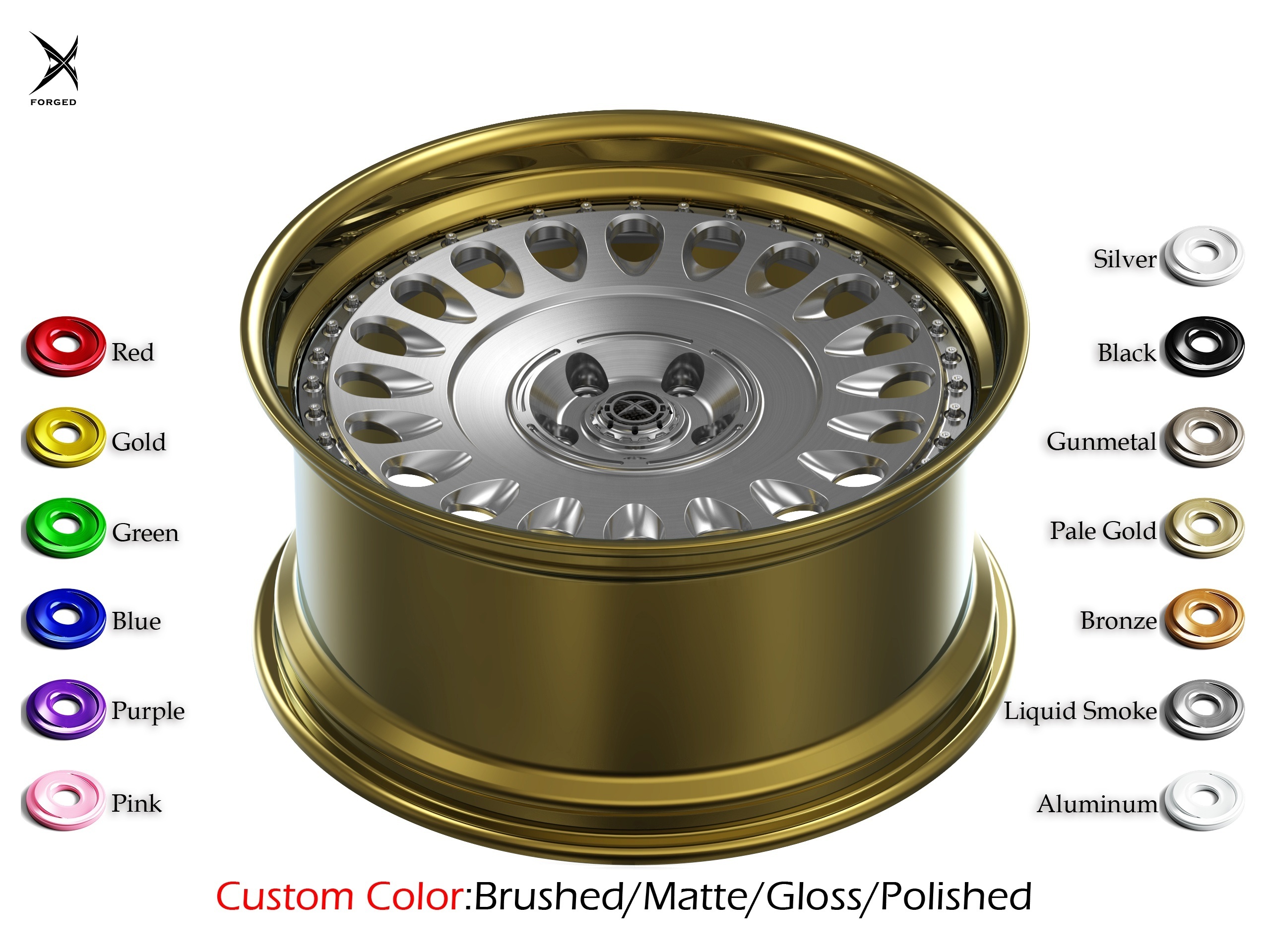 22 24 26 Inch 2 Piece Custom Forged Wheels Customized Forged Car Wheels ...