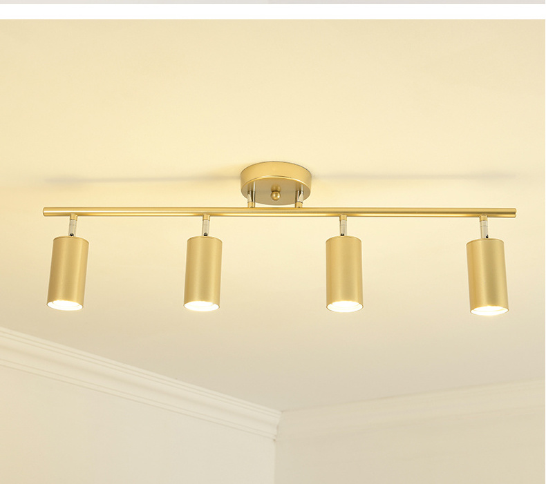 Modern Custom Black Metal And Gold Linear Rectangle Track Ceiling ...