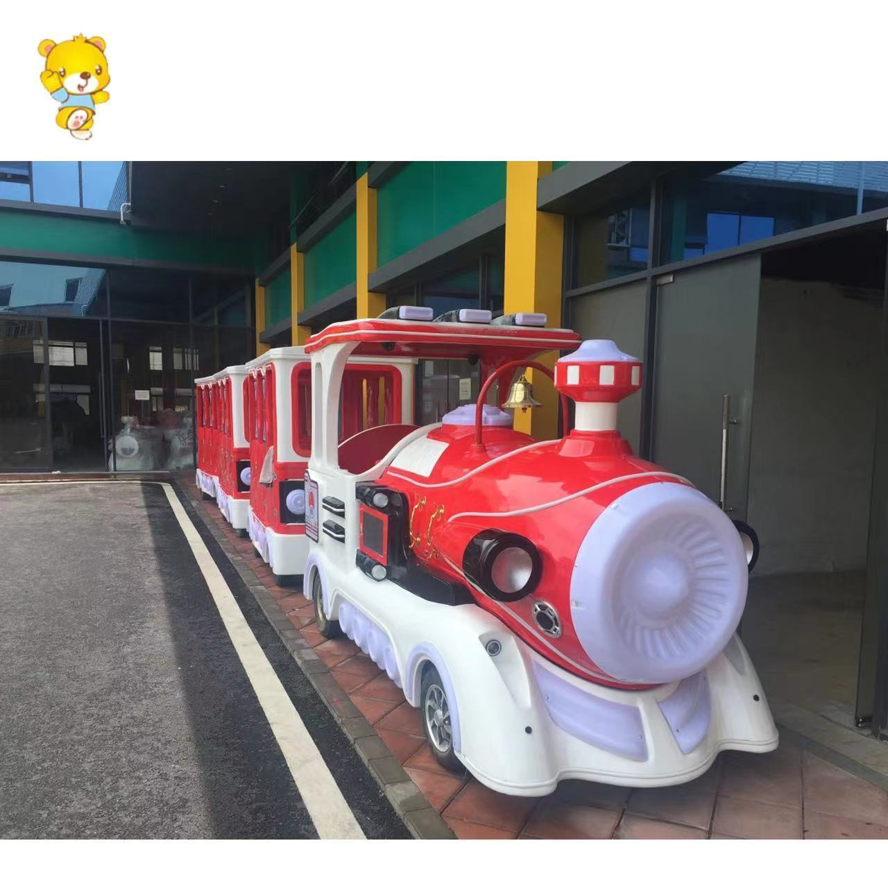 Outdoor Public Playground Ultra Large Retro Train Trackless Train ...