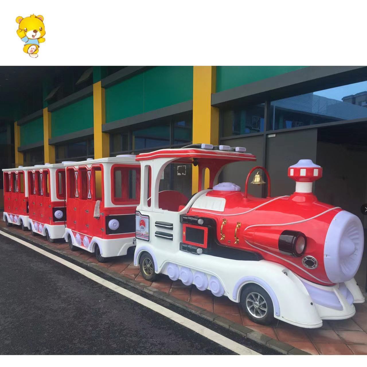 Outdoor Public Playground Ultra Large Retro Train Trackless Train ...