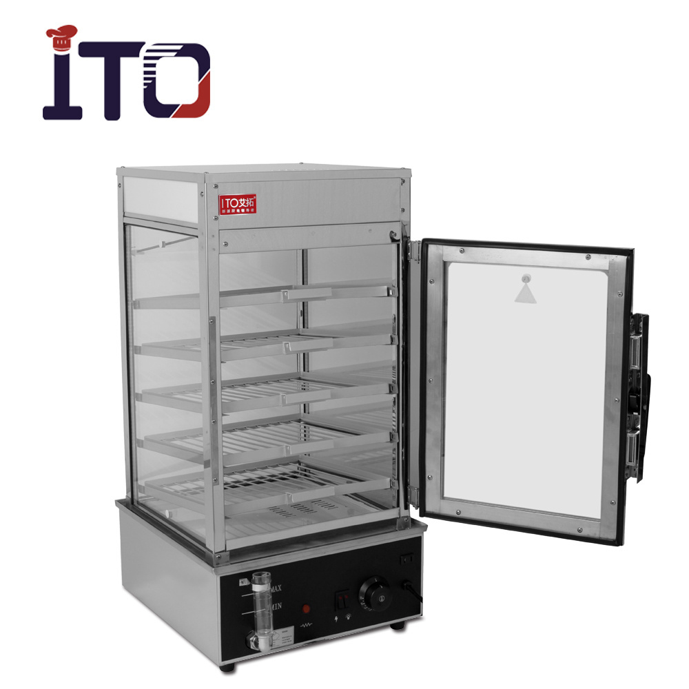 High Quality Glass Door 5 layer Bun Food Display Steamer For Sale ...