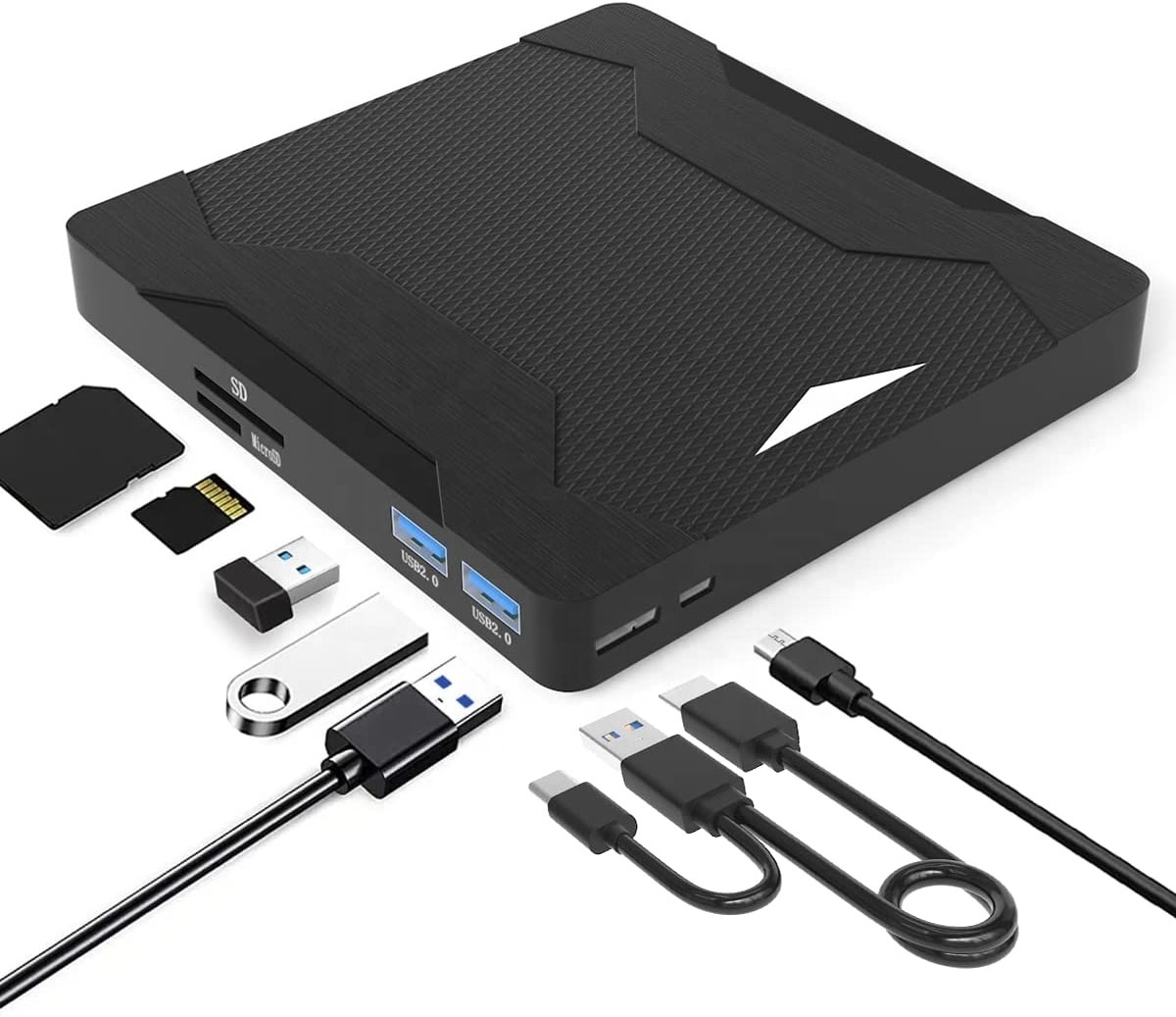 [GIET]7 in 1 Type-c Slim Portable Multifunction DVD Burner with HUB for ...