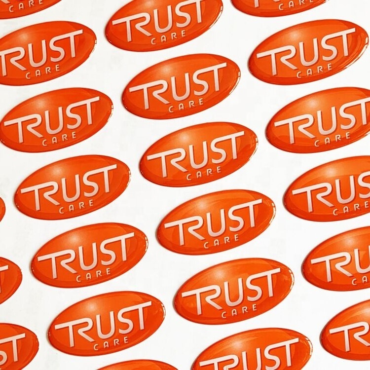 Custom 3D Embossed Gel Labels Soft Plastic Brand Logo Epoxy Resin Domed ...