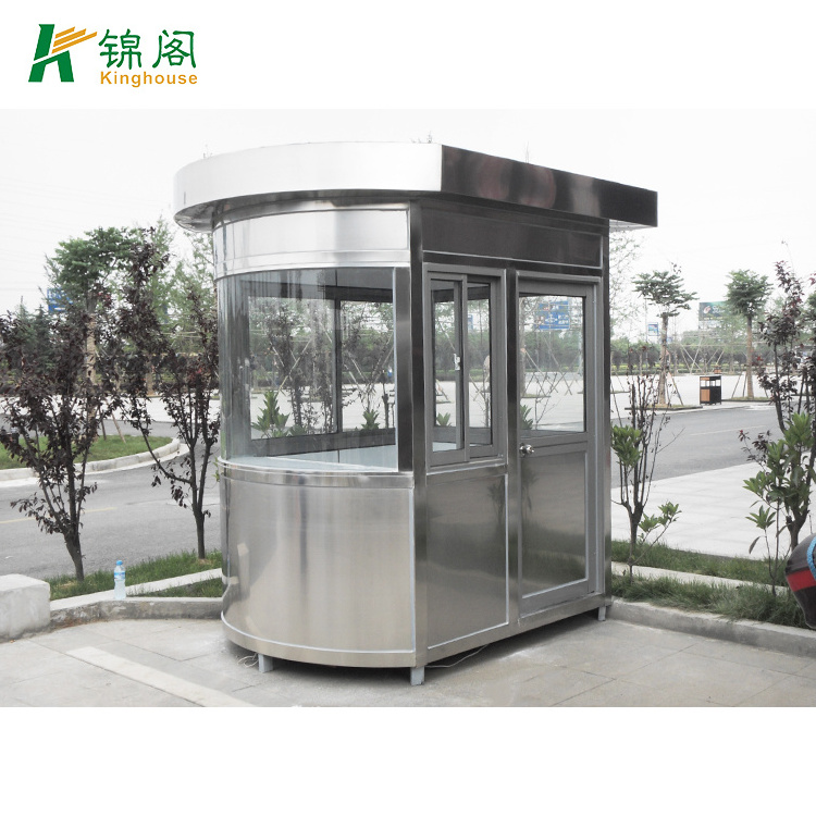 Stainless steel outdoor security guard kiosk prefabricated portable ...