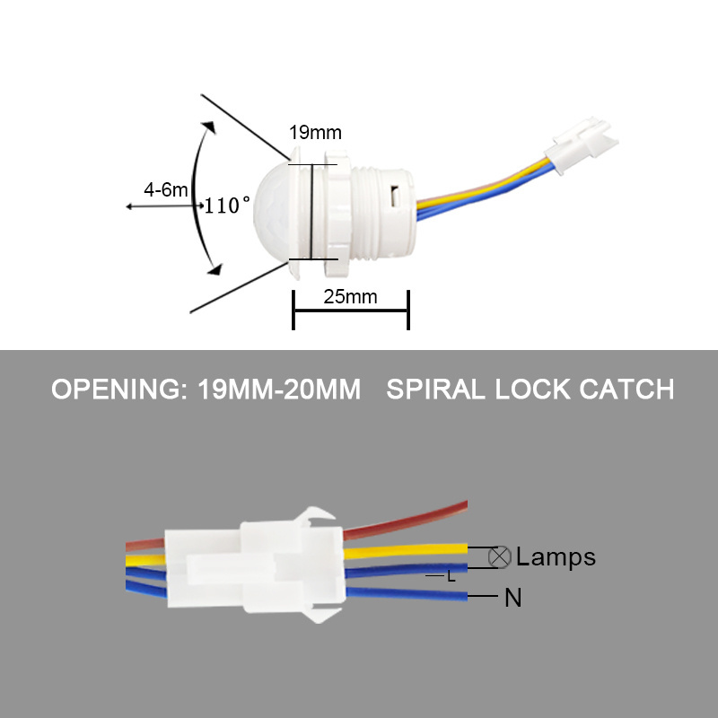 PIR Sensor Detector Smart Switch 110V 220V AC/DC12V mini LED PIR ...