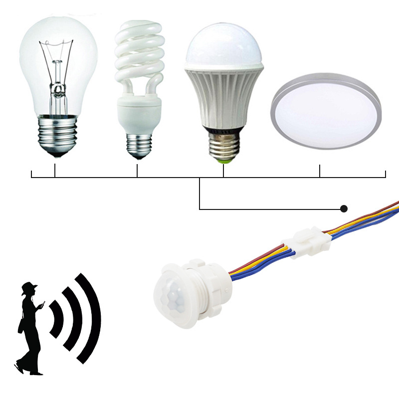 PIR Sensor Detector Smart Switch 110V 220V AC/DC12V mini LED PIR ...