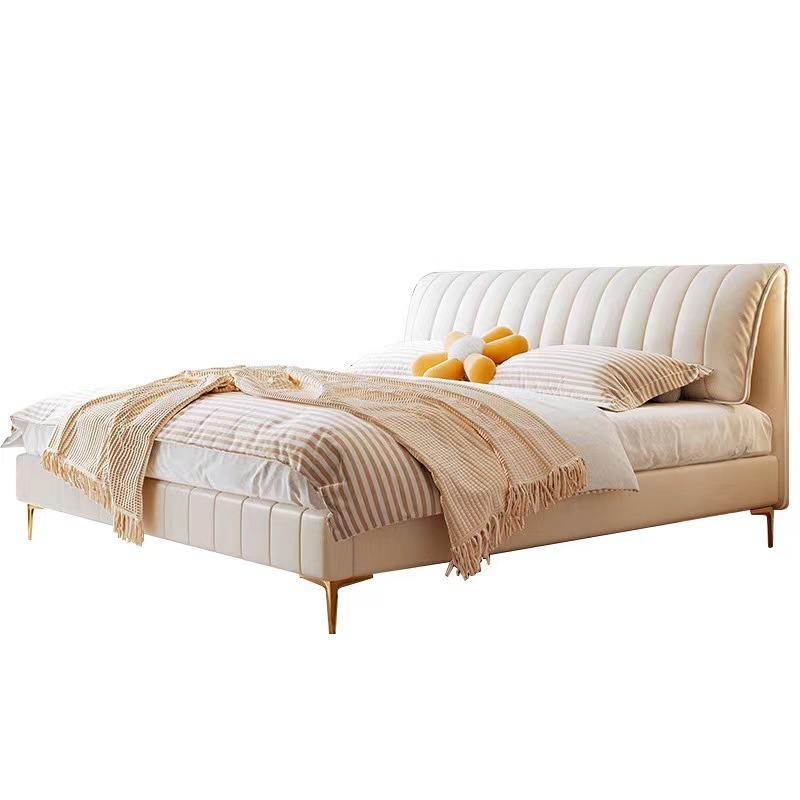 Puff Style Hotel Bedroom Furniture Wooden King Size Double Bed For ...