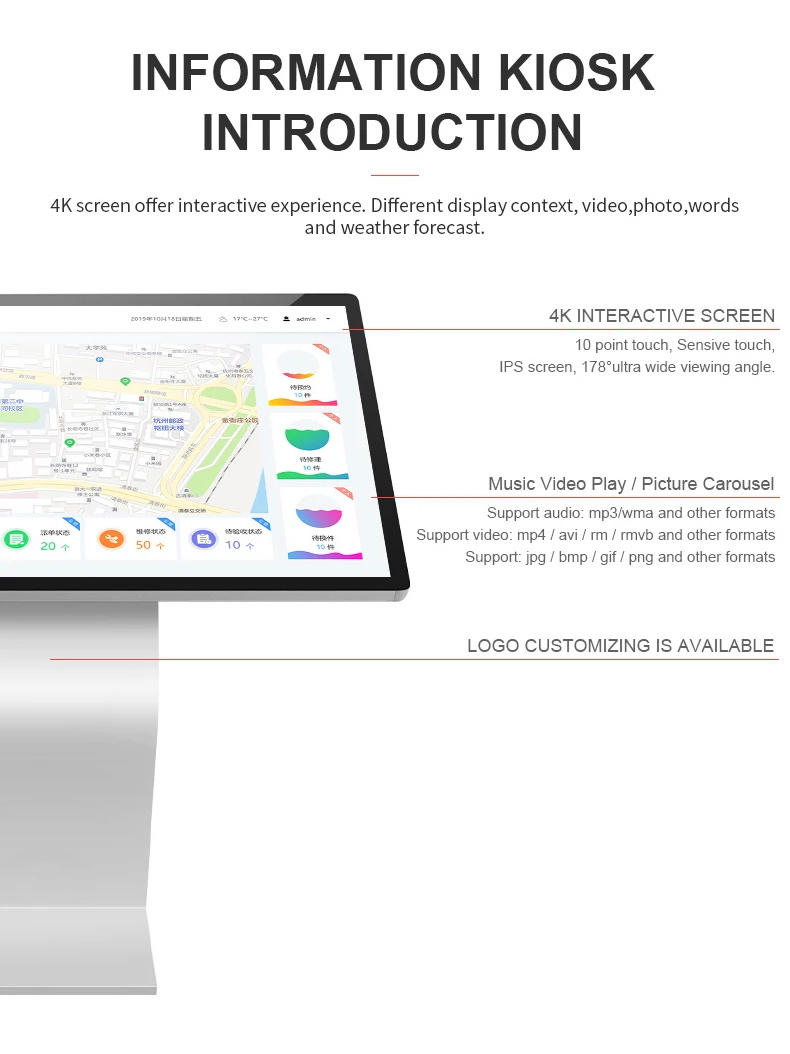 wayfinding kiosk 32 43 49 55 65 inch exhibition interactive information ...