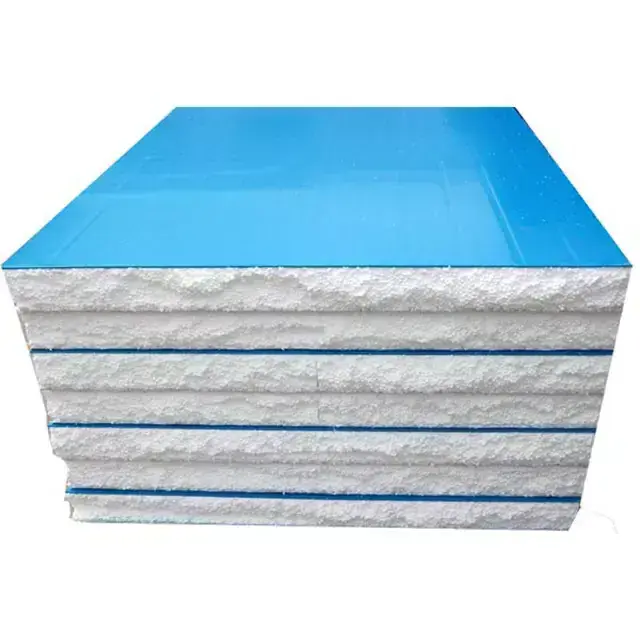 Prefab eps Rock Wool Insulated metal Roof exterior walling pir Sandwich ...