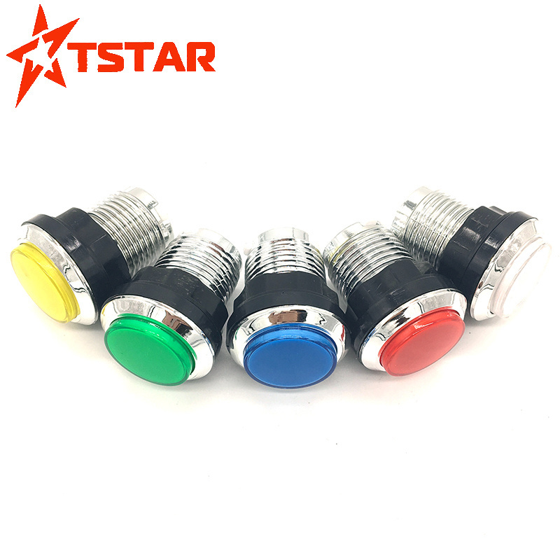 Arcade Push Button emergency chrome color push button micro switch led for arcard jamma game ...