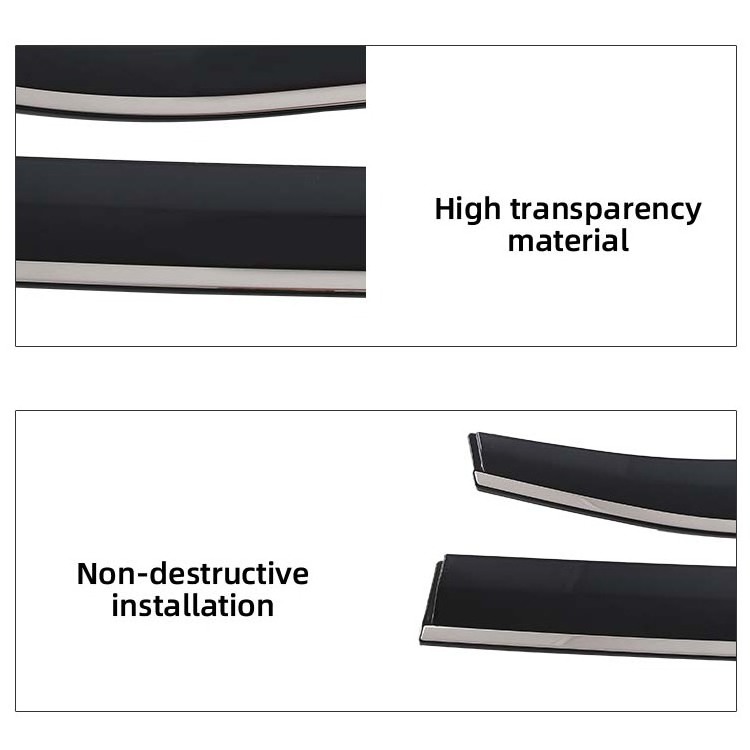 Car Window Deflectors Door Visor Shield Sun Rain Shield Wind Deflector ...