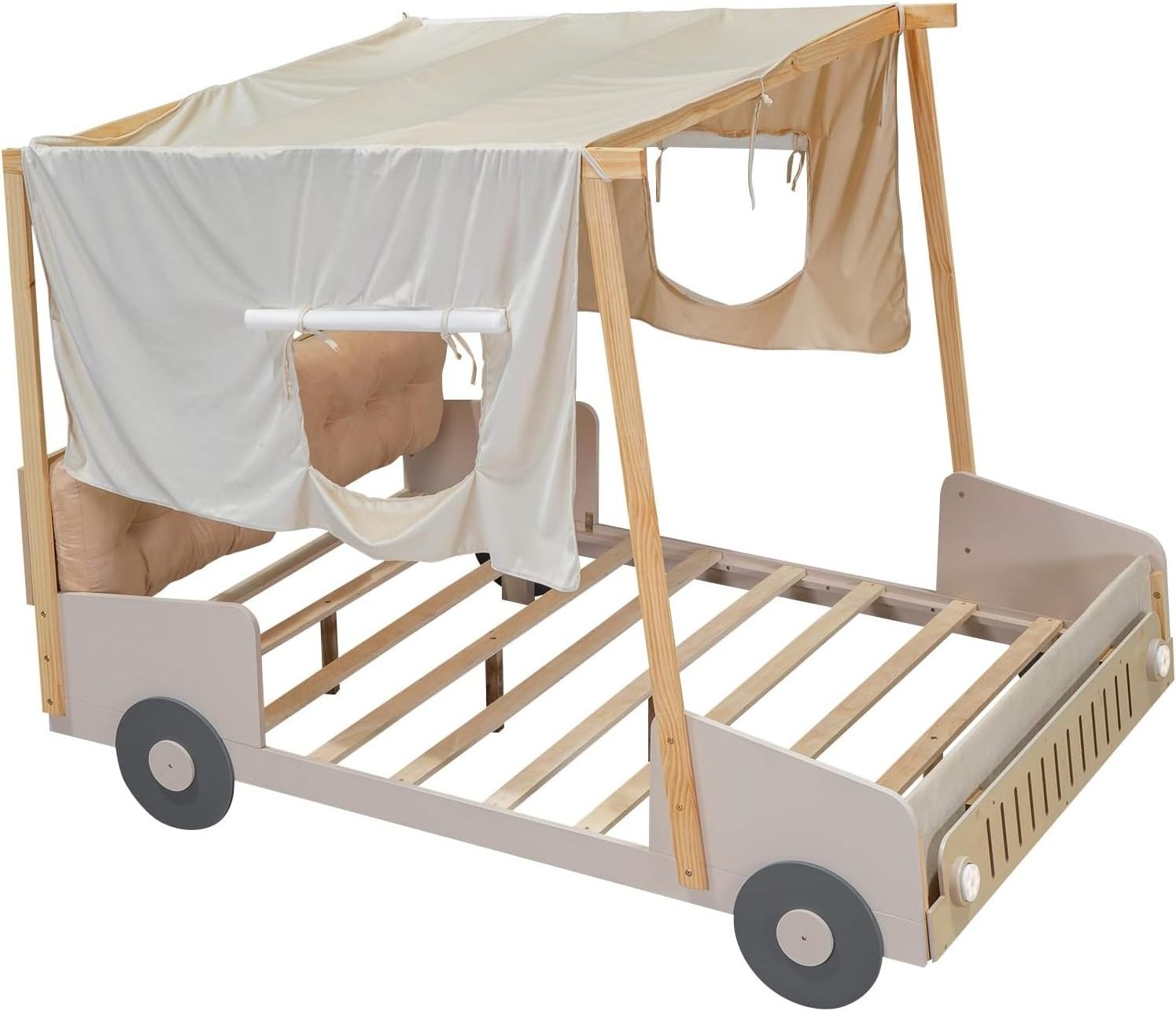 Convertible Sports Car Bed Racing Guardrail Storage Solid Wood House ...