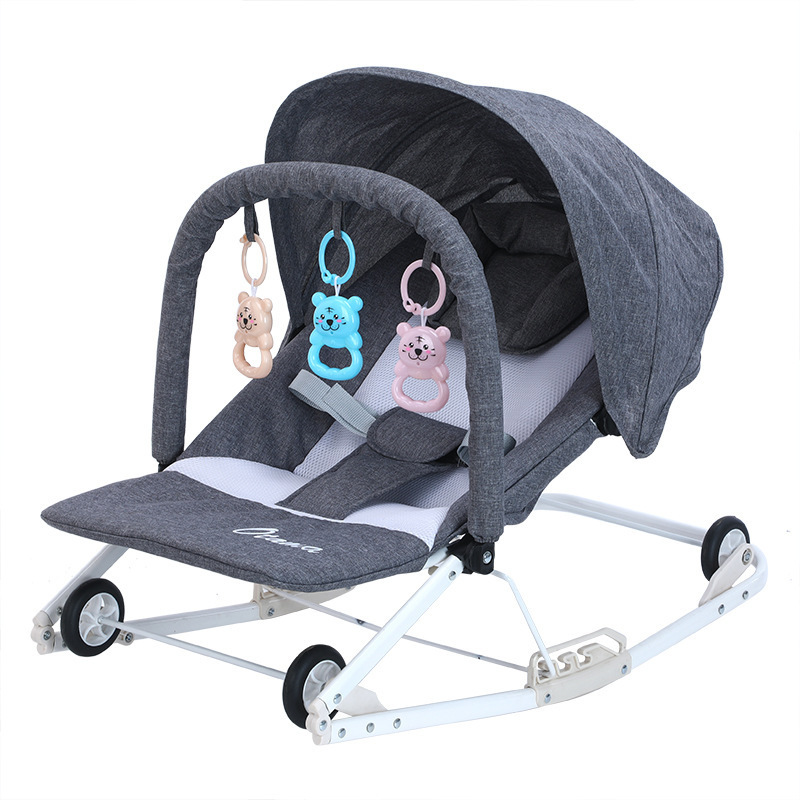 Modern Outdoor Baby Rocking Chair Foldable Silver Anti-Bacterial ...