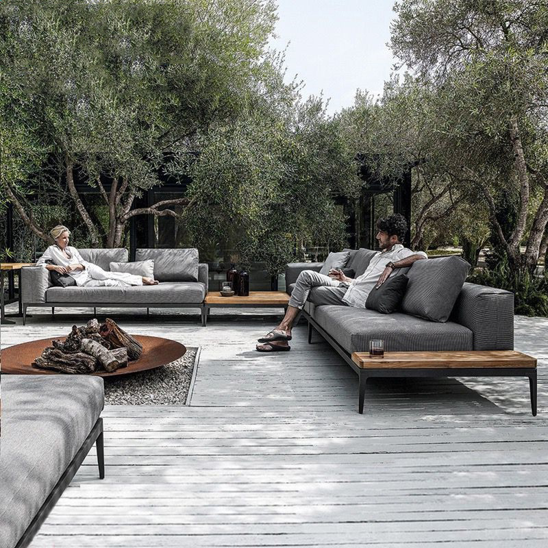 Guangzhou High End Curved Rattan Sofa Set Classy Cafe Patio Outdoor Furniture with Fire Pit for Exterior Use BestSuppliers