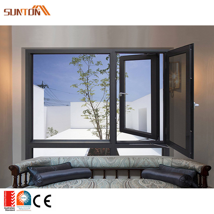 Modern aluminium frame fix windows custom large aluminum fixed tempered ...