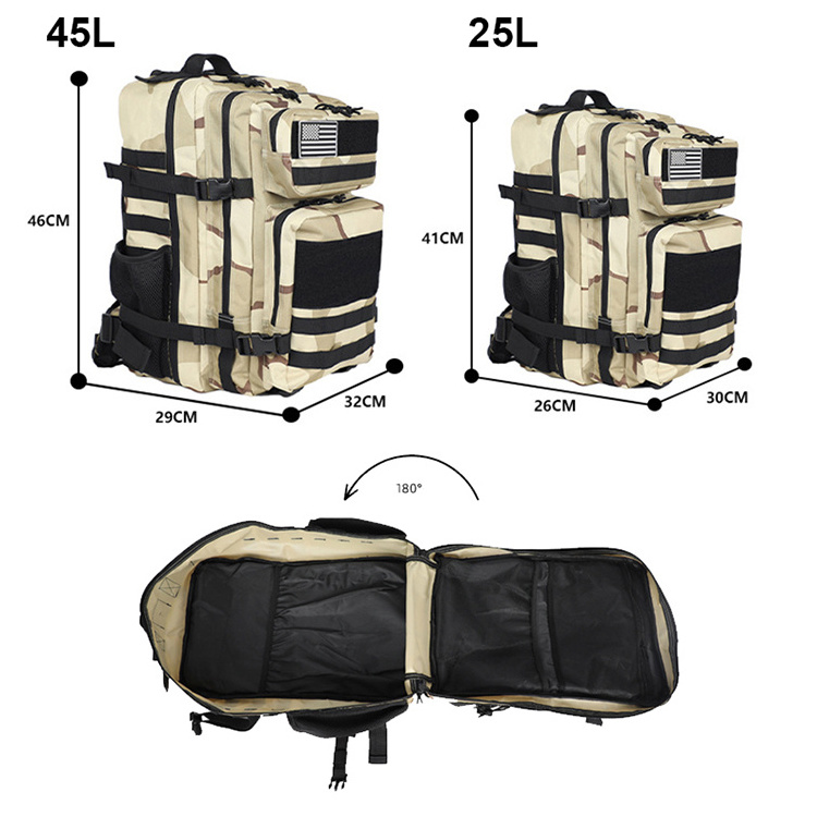 Custom 900D Oxford Tactical 25L 45L Multi Color Choice Molle Assault ...