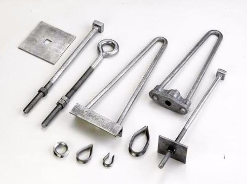 M16 M20 M25 Hot Dip Galvanized Stay Rod complete with stay base plate ...