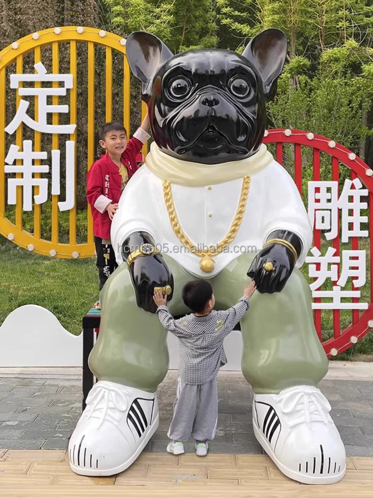 Park shopping mall Statue customized large FRP floor dog sculpture ...