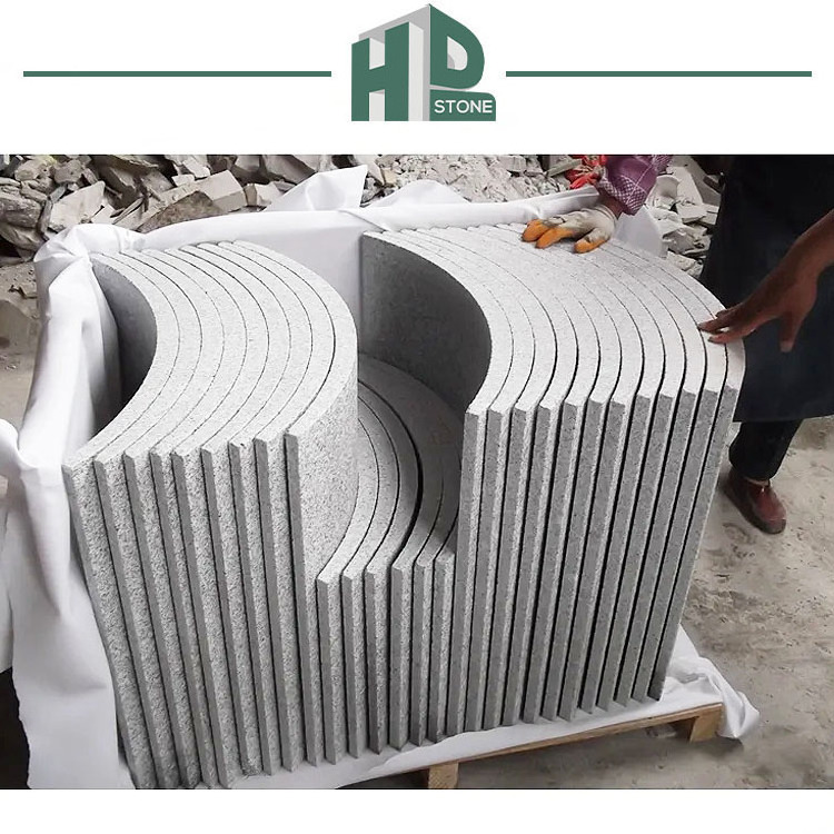 Outdoor Granite Stone Column Cladding Hollow Pillar Flamed G603 Light ...