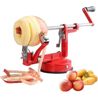 Apple Corer Spiral Hand cranked Adjustable Pear Slicer Fruit Peeling Machine Spiralizer Pie Making Stainless Steel Apple Peeler BestSuppliers