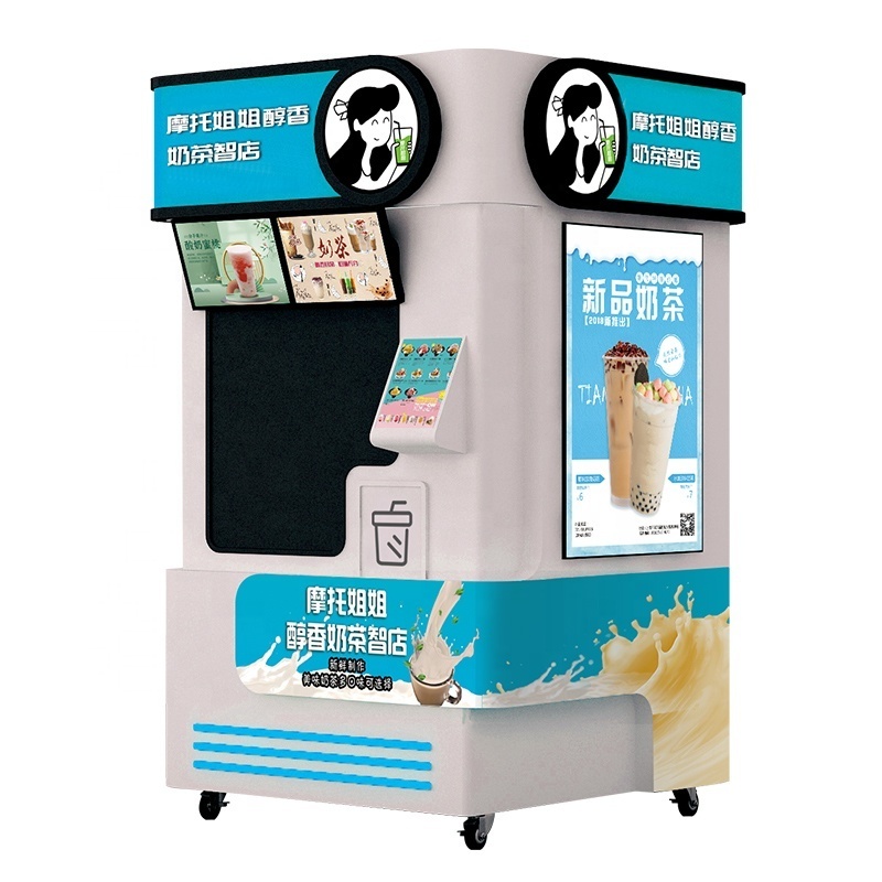 Intelligent Automatic Robot Arm Operation Milk Tea Coffee Ice Cream ...