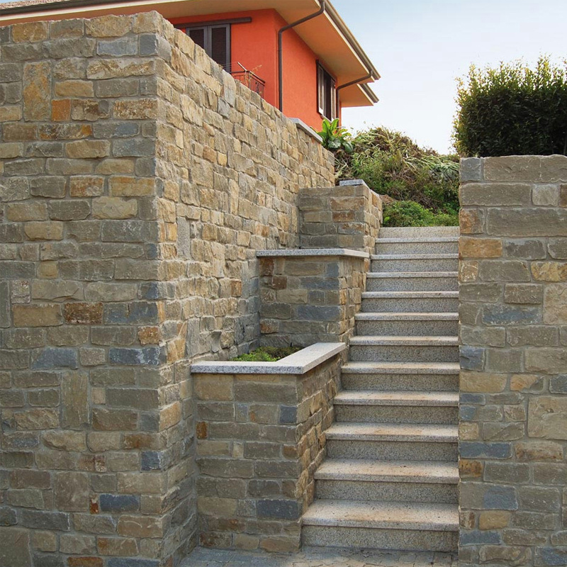 Natural split beige quartz culture stone stacked veneer stone for wall ...