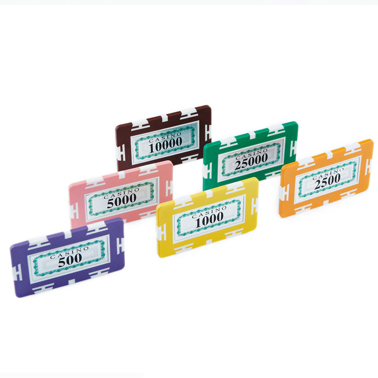 Rectangular poker chip set blank square abs custom high quality poker ...