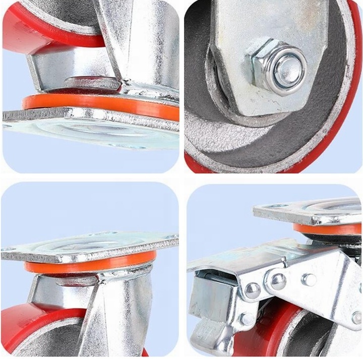 5x2 caster heavy duty 5 inch industrial swivel caster with lock wheel ...