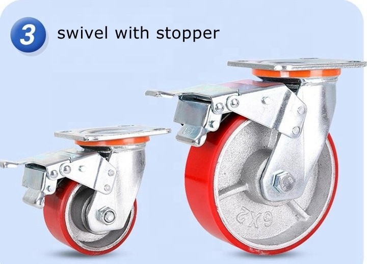 5x2 caster heavy duty 5 inch industrial swivel caster with lock wheel ...