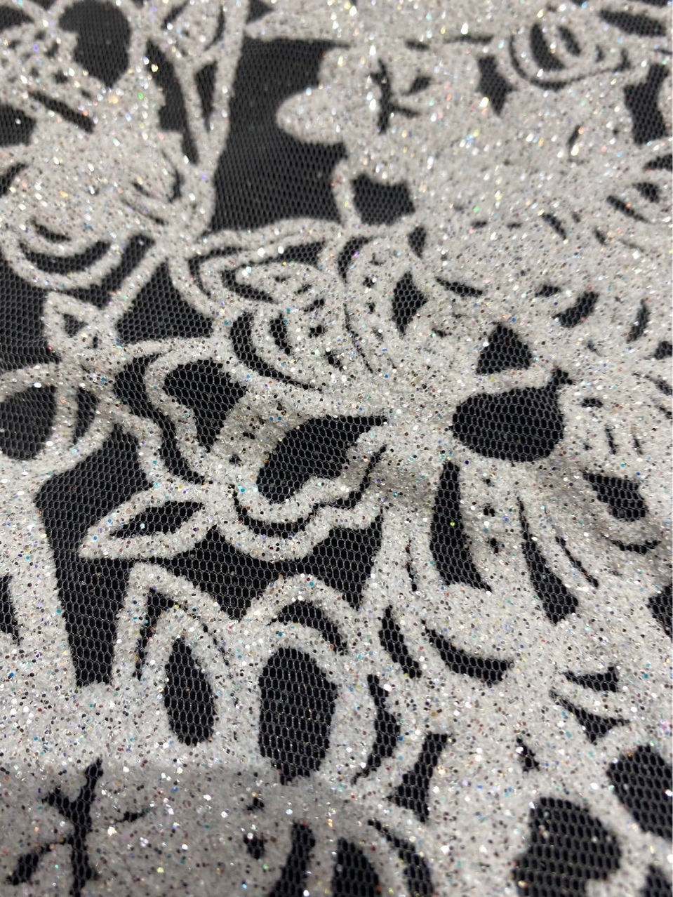 Small leaves wave flower wavy edge polka dot lace women s dress all match bridal glitter lace fabric gold spray BestSuppliers