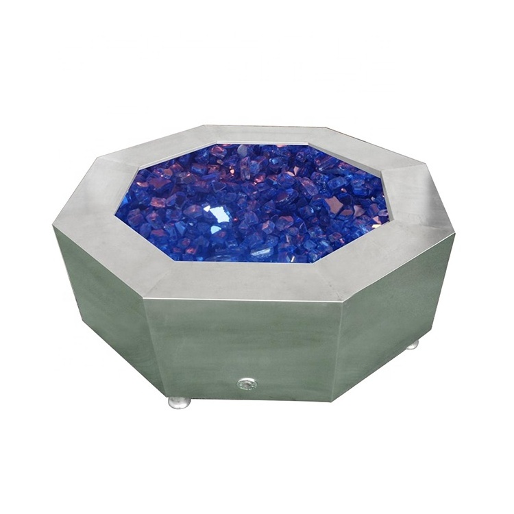 42 Inch Round Stainless Steel Octagon Fire Pit Natural Gas Table ...