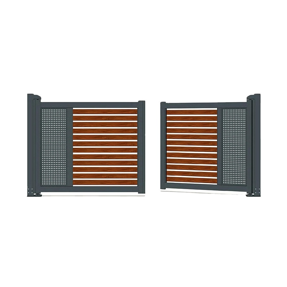 Villa Exterior Aluminum Driveway Gates Swing Gate Automatic Open ...