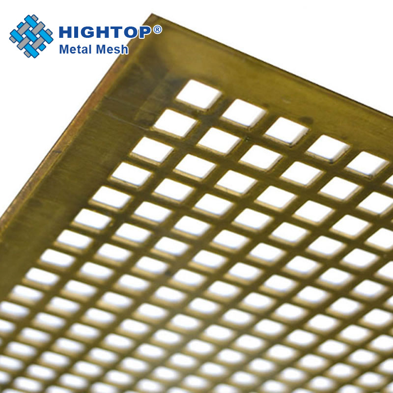 Custom Oem Architectural Gold Aluminium Square Hole Perforated Metal ...