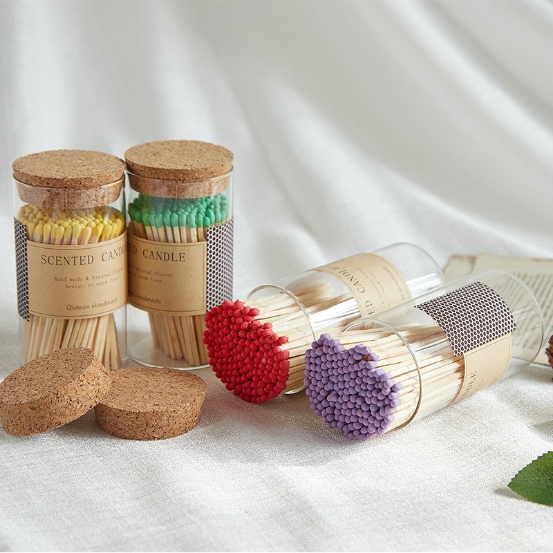 Decorative Wooden Artisan Long Matches for Candles Colored Safety ...