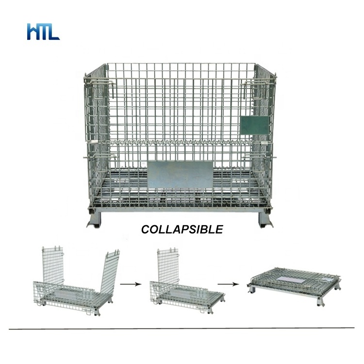 High capacity stackable wire cargo storage metal collapsible firewood ...