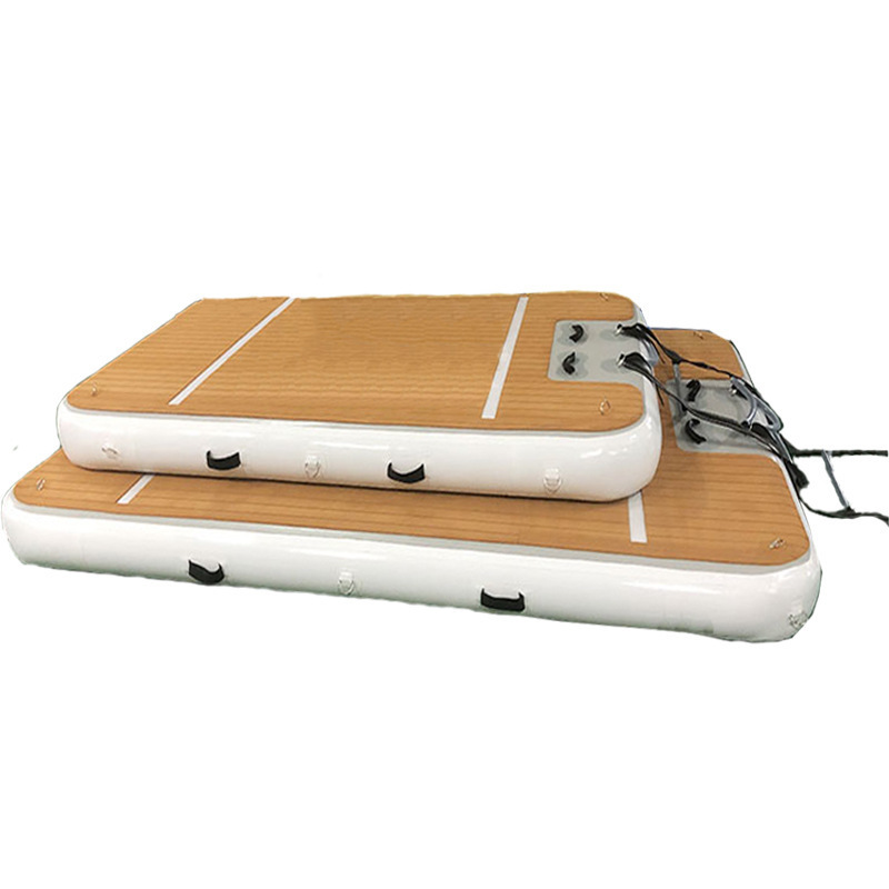 Teak Drop stitch inflatable floating pontoon dock swimming fishing ...