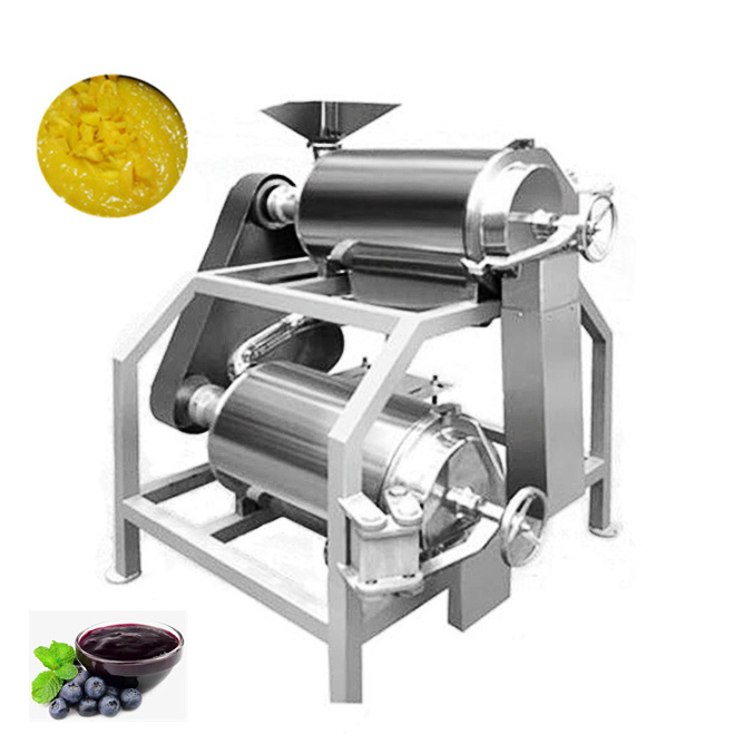 Double Channel Blueberry Kiwi Peach Pulping Machine Tomato Mango Puree Extractor Making Machine ...