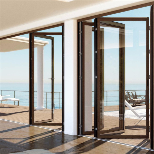 TOMA Aluminium tempered glass bifolding windows horizontal folding ...