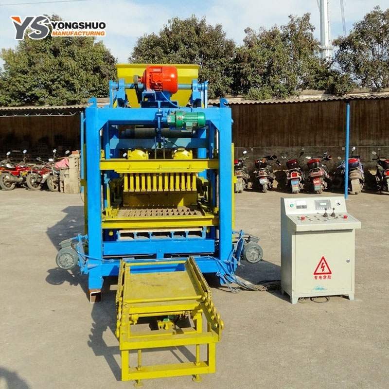 QT4-25 stacker fully automatic Concrete hollow brick machine block ...