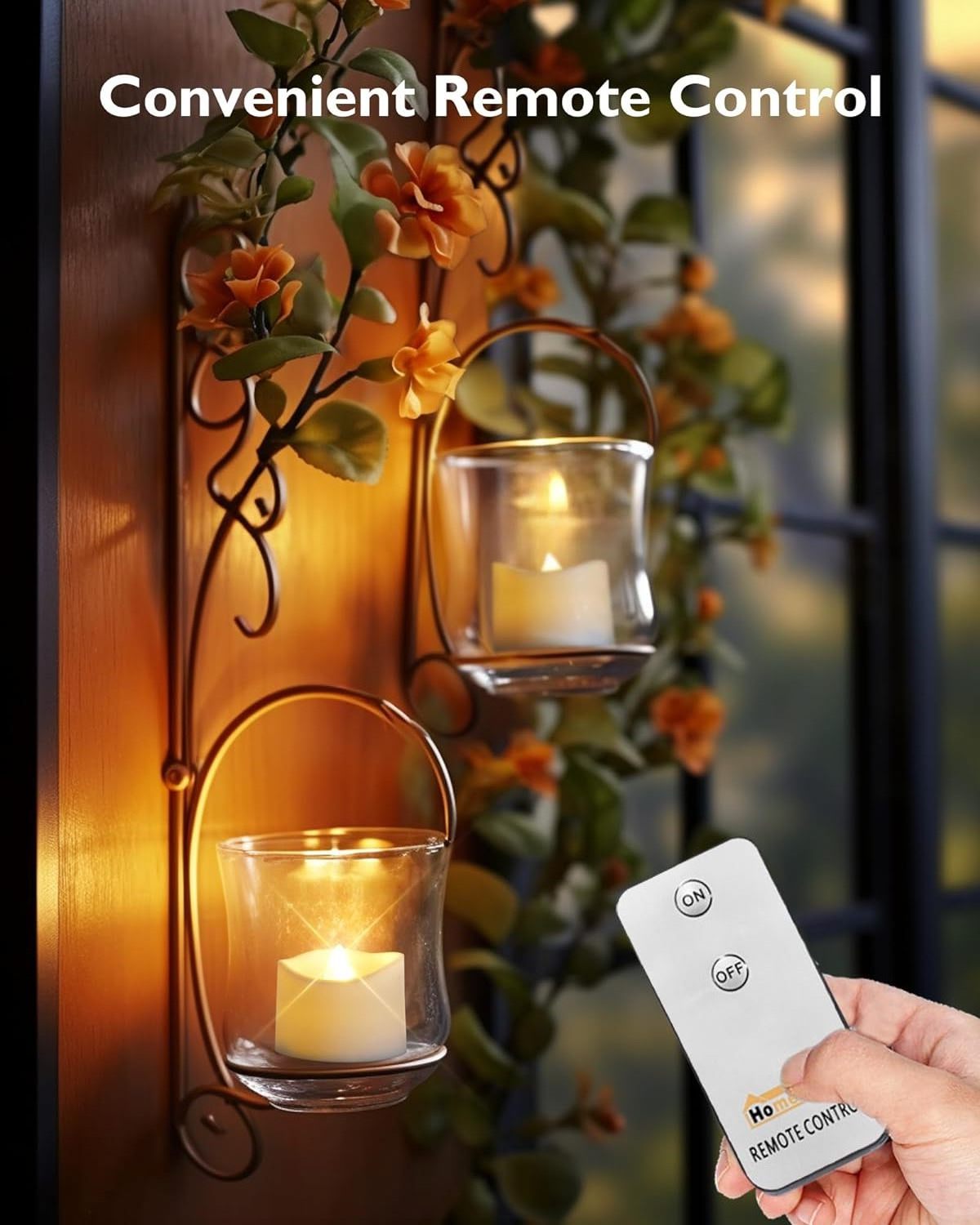 Homemory Remote Control Tea Lights, Flickering Realistic Tea Lights ...