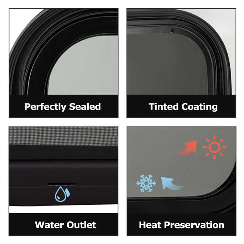 HOMFUL Tempered Glass Camper Window Motorhome RV Sliding Caravan Window ...
