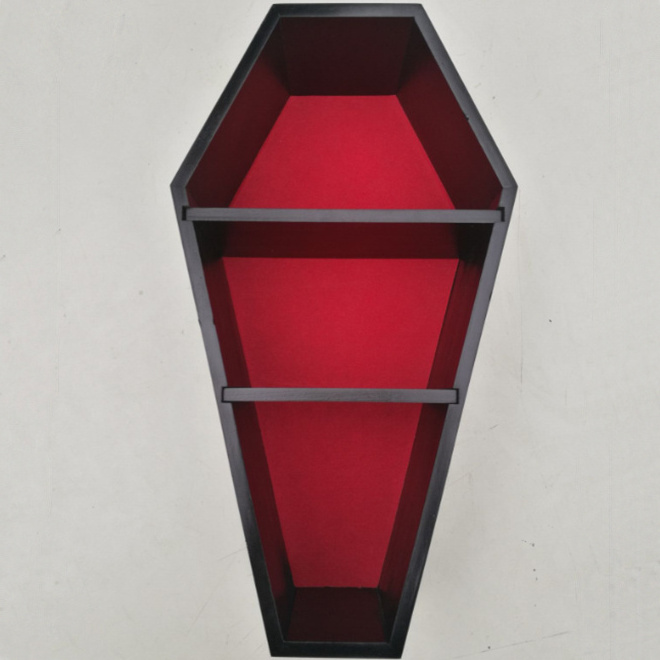 Gothic Home Decor Black Wooden Floating Shelf Wooden Coffin Shelves ...