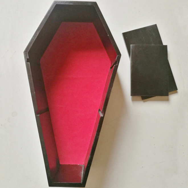 Gothic Home Decor Black Wooden Floating Shelf Wooden Coffin Shelves ...