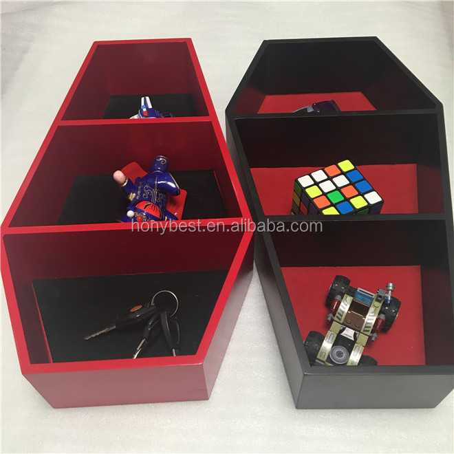 Gothic Home Decor Black Wooden Floating Shelf Wooden Coffin Shelves ...