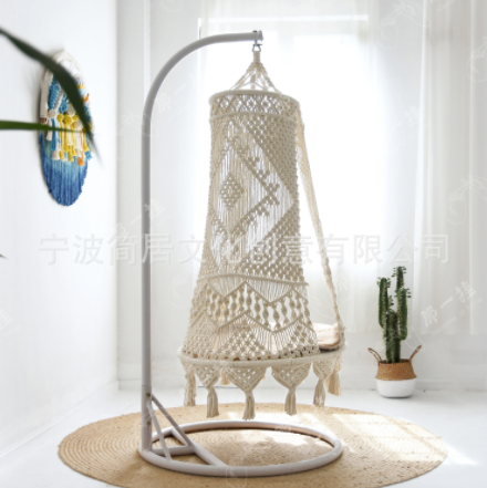 Hand-Woven Hanging Cotton Rope Macrame Swing Hammock Chair Bohemian ...